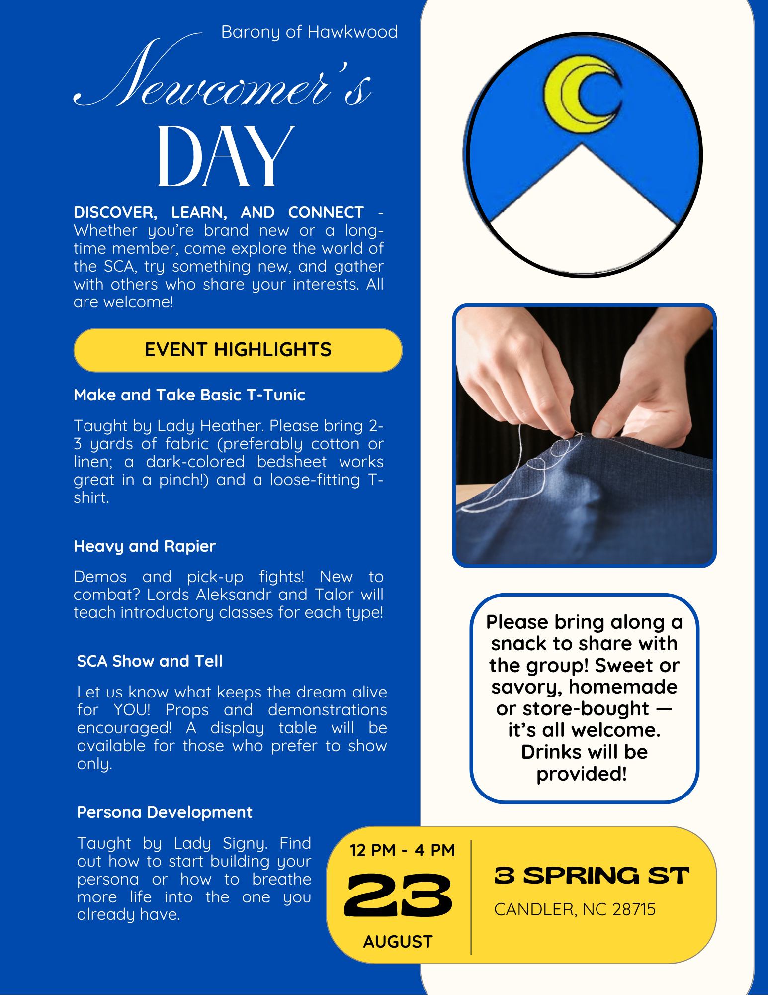 Upcoming Events & Baronial Calendar – Barony of Hawkwood